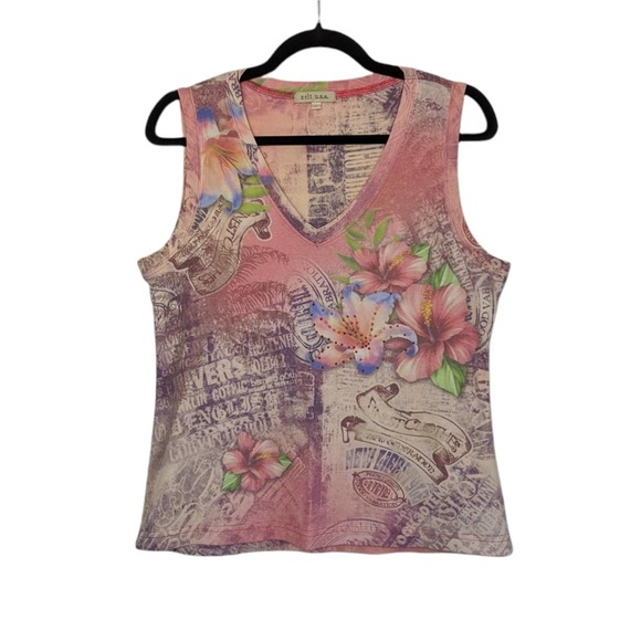 Vintage | Tops | Y2k Vintage Xcit Collage Paris London Floral Flower ...